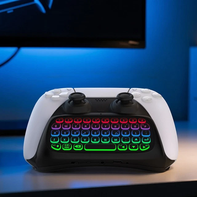 RGB WIRELESS CONTROLLER Keyboard with Audio Jack for PS5 Pro Game Chat ...