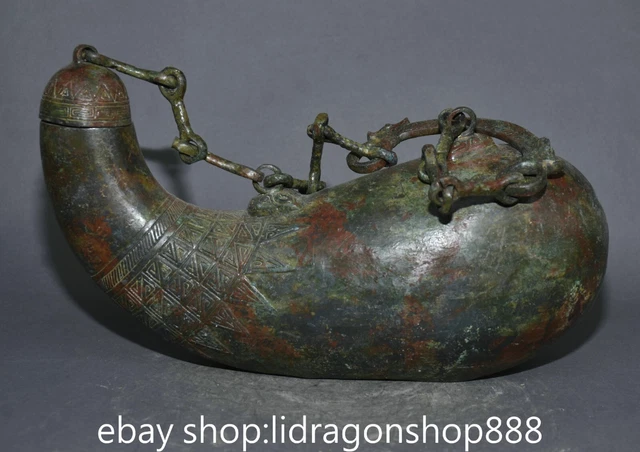 11.2 &ANCIENT CHINA Bronze Ware Dynasty Summer Squash Drinking Vessel ...