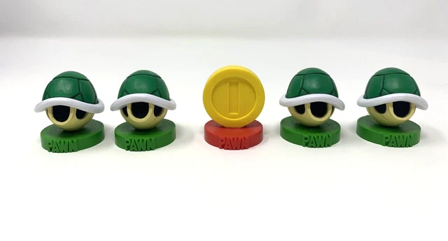 NINTENDO SUPER MARIO Bros Chess Set Cake Toppers Shell Pawn / Coin Pawn ...