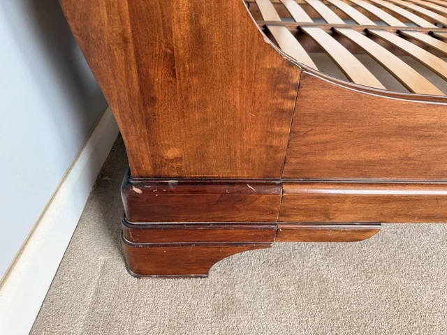 KING SIZE NORMANDIE Sleigh Bed In Dark Wood Frame £363.70 - PicClick UK