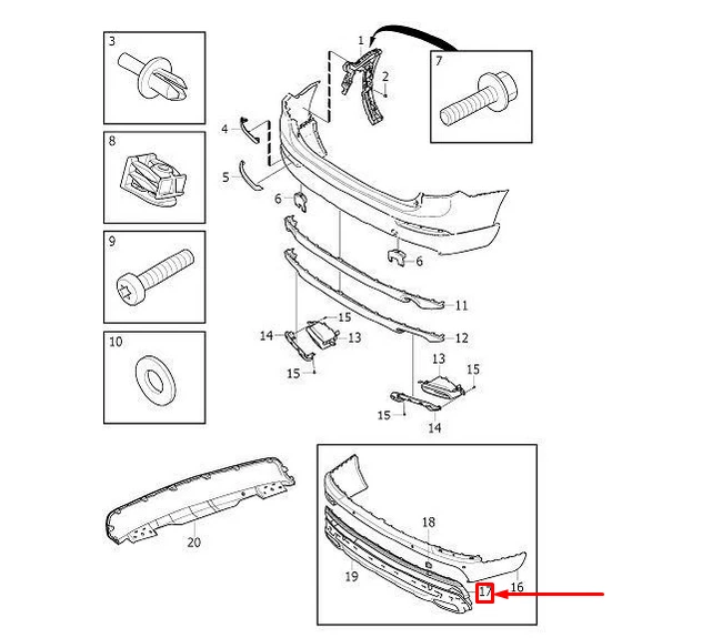 VOLVO XC90 MK2 Rear Bumper Grille 31428019 NEW GENUINE £301.53 ...