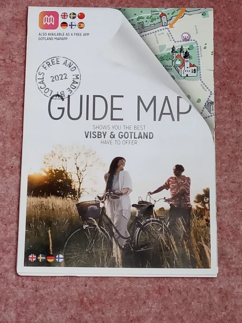 GUIDE MAP FOLD-OUT - Visby & Gotland 2022 £1.99 - PicClick UK