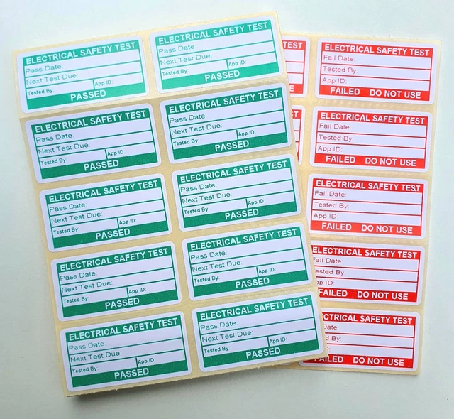 PAT TEST STICKERS PAT Testing Labels. 50 x25mm. PAT Test Labels ...
