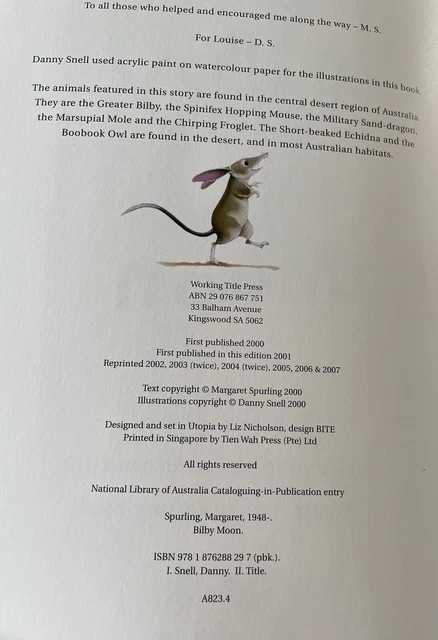 BILBY MOON - Margaret Spurling - Danny Snell - (PB 2005) $5.00 ...