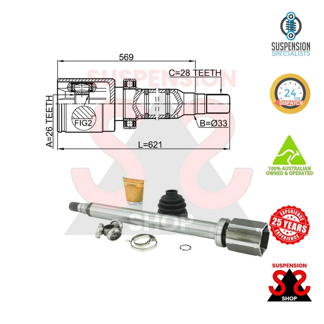FRONT AXLE RIGHT Cv Joint Kit, Drive Shaft Suit VOLVO V40 T5 AWD V40 Cross $240.04 - PicClick AU