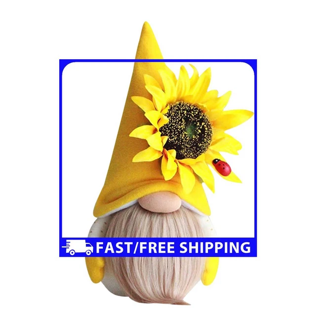 SUNFLOWERS GNOME PLUSH Faceless Elf Dwarf Tomte Doll Ornaments (Yellow ...