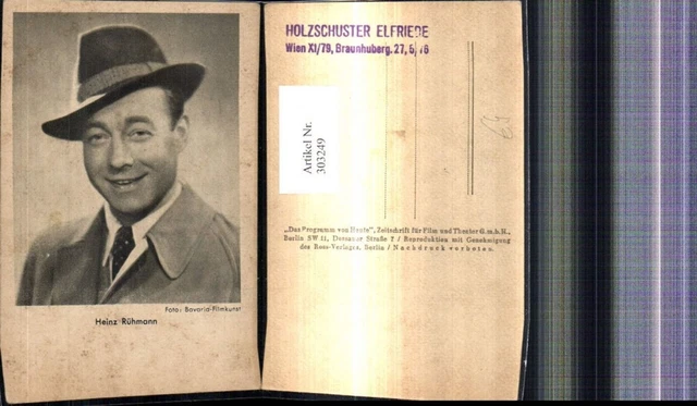 303249,HEINZ RÜHMANN SCHAUSPIELER pub Ross EUR 4,00 - PicClick DE