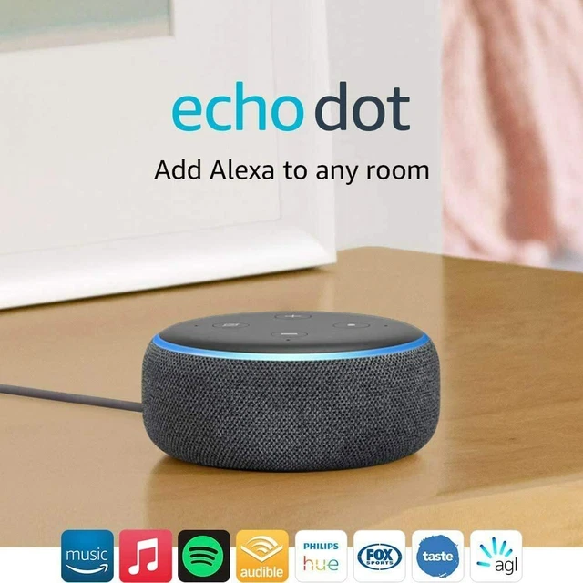 AMAZON ECHO DOT (3rd Gen) Smart Speaker with Alexa - Charcoal Fabric ...