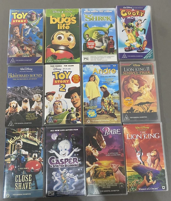 BULK LOT OF 12 2nd Hand Kids/Children's VHS Video Tapes Disney Pixar ...