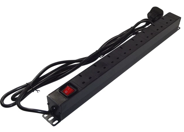 8 WAY UK PDU - VERTICAL MOUNT Switched Power Distribution Unit 19" Rack ...