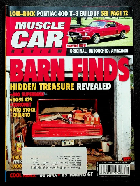 MUSCLE CAR REVIEW Magazine December 2009 Pontiac 400 V-8 Superbird Boss ...