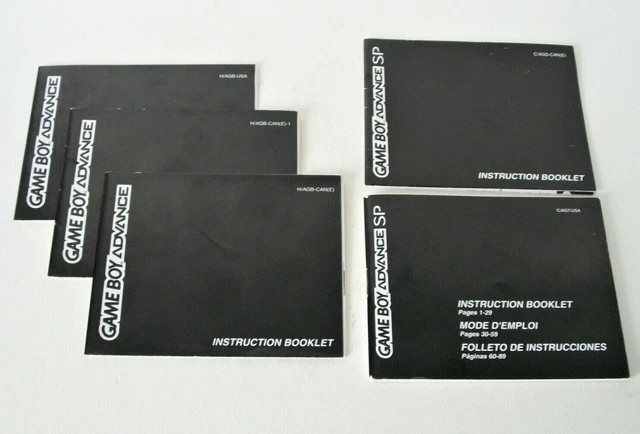 GAME BOY ADVANCE GBA SP Instruction Booklet Only Nintendo Gameboy ...