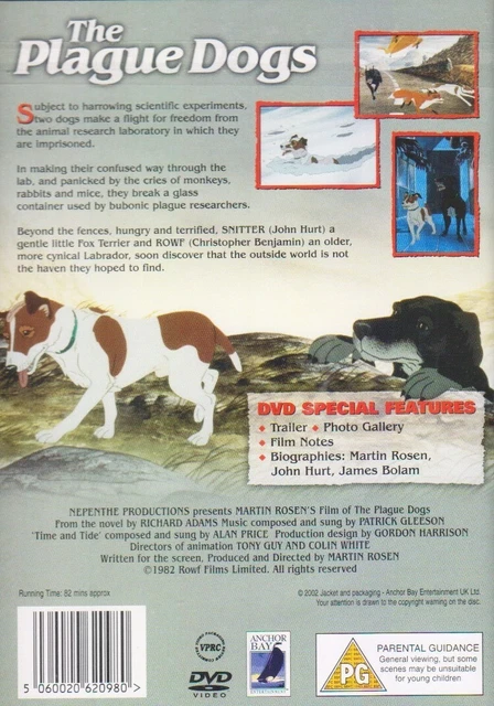 THE PLAGUE DOGS DVD (animated) Film Movie from creators of Watership ...