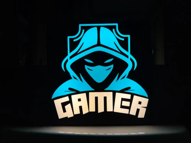 GAMER LIGHT-UP Sign Lightbox Lamp USB Battery Novelty Gamers Gift £22. ...