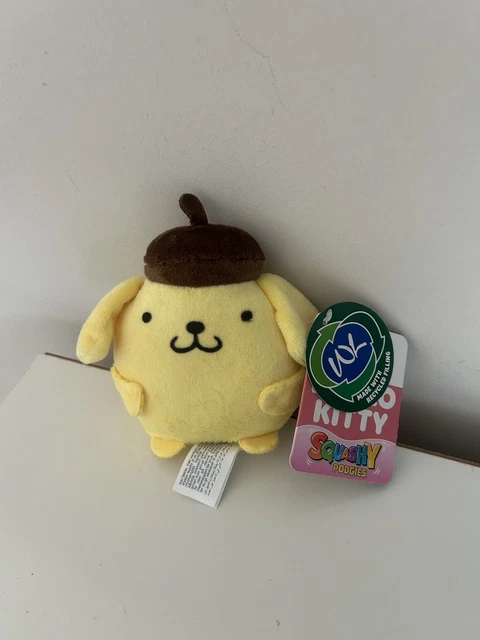 SQUASHY PODGIES HELLO Kitty Plush Pompompurin Nwt Soft Toy Keyring £10. ...