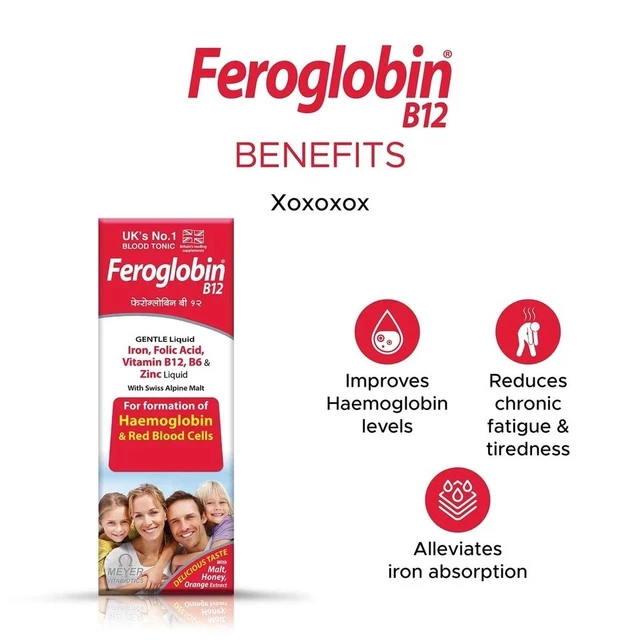 FEROGLOBIN B12 LIQUID 200ml Iron Supplement for Health Energy ...