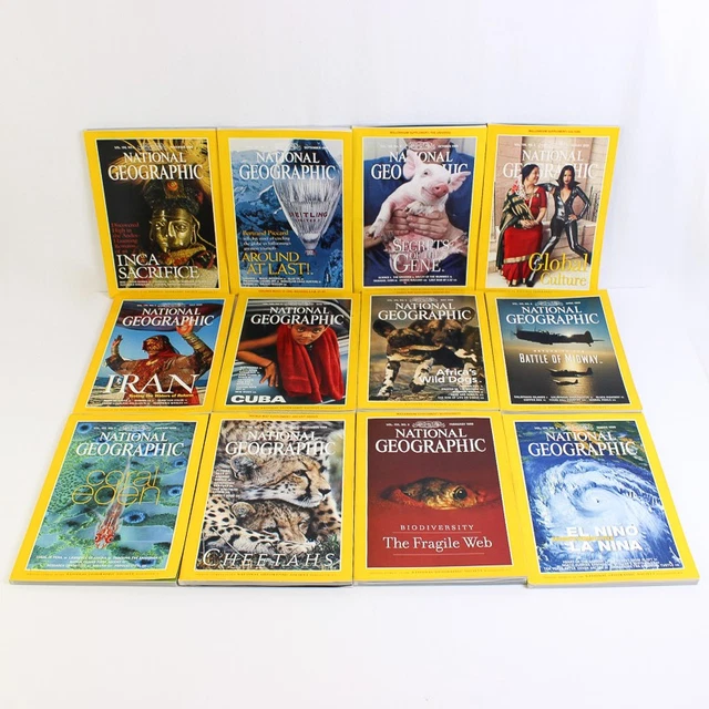 COLLECTION COMPLÈTE DE 12 Magazines National Geographic De 1999 EUR 13 ...
