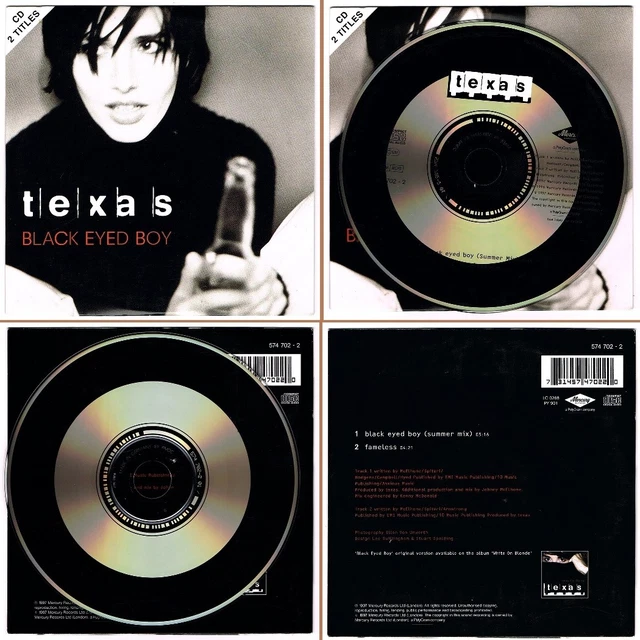 TEXAS - CD 2 titres - BLACK EYED BOY (Summer Mix) / FAMELESS - 1997 EUR ...