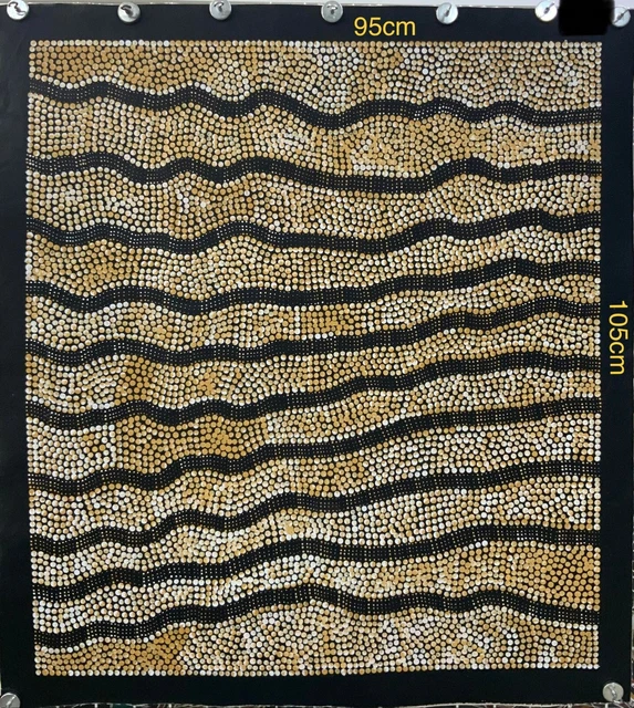 SHARON BUTCHER ABORIGINAL Artist Painting WOMEN'S BUSH ONION near LAKE ...