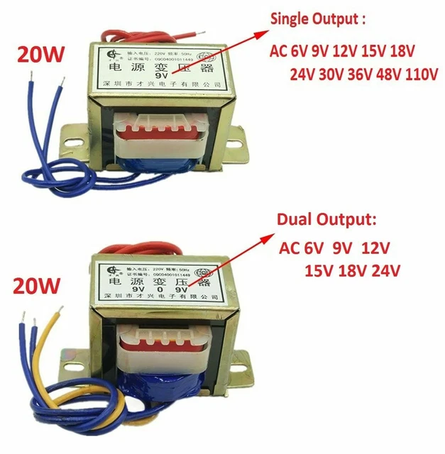 EI57 20W POWER Transformer 220V TO 6V/9V/12V/15V/18V/24V/36V/48V AC Single/Dual $52.92 - PicClick CA