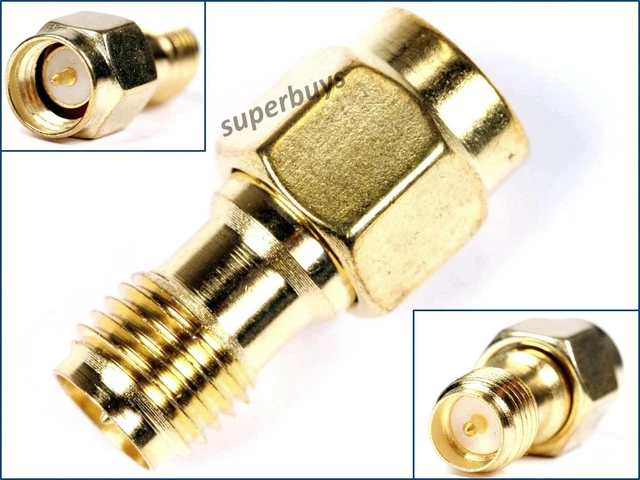 1PC RP-SMA FEMALE to SMA Male Adaptor RF Connector Converter Plug ...