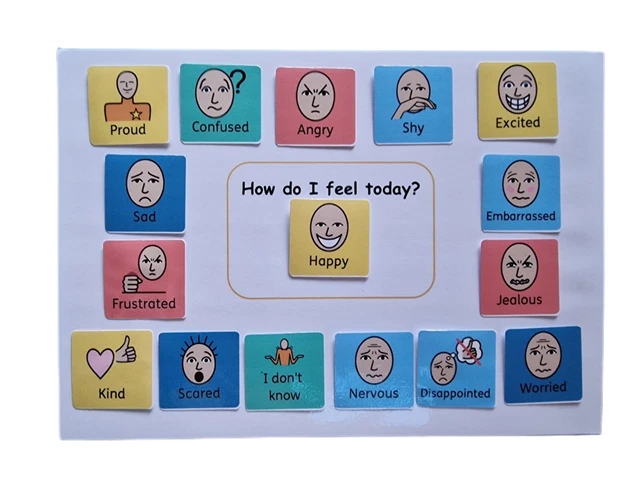 FEELINGS AND EMOTIONS Chart for Visual Learners, Toddlers, SEN, Autism ...
