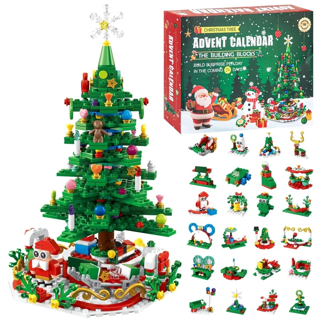 ADVENT CALENDAR 2025, Christmas Countdown Building Set with LED Light ...