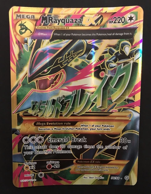 MEGA RAYQUAZA EX 98/98 JUMBO Ancient Origins Pokemon Card Oversized ...
