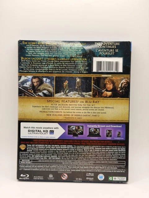 THE HOBBIT: THE Desolation of Smaug (Blu-ray/DVD) Tested and Works $24. ...