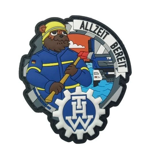 TECHNISCHES HILFSWERK AUFNÄHER THW Helfer Bär Klett Patch Logo ...