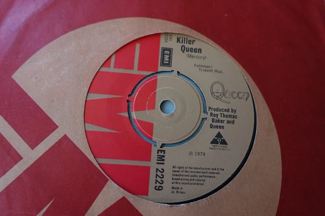 QUEEN 7& KILLER QUEEN b/w FLICK OF THE WRIST UK EMI 2229 1974 +BAG 70s ROCK EXC EUR 3,50 ...
