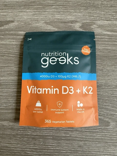 NUTRITION GEEKS VITAMIN D3+K2 Brand New Unopened Packet £4.36 - PicClick UK