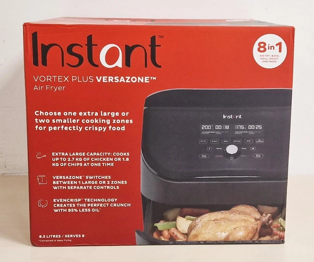 INSTANT VORTEX PLUS VersaZone 8.5l XL 8-in-1 Smart Dual Air Fryer New £ ...