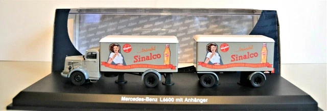 SCHUCO 1/43 - Mercedes-Benz L6600 1950 + remorque LKW "Sinalco" - Réf ...