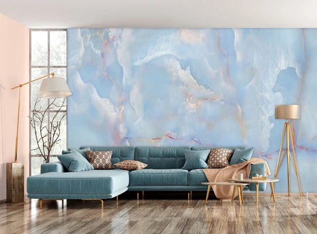 3D BLAU MARMOR Q164 Tapete Wandgemälde Fototapete Selbstklebend Kay EUR 41,64 - PicClick DE