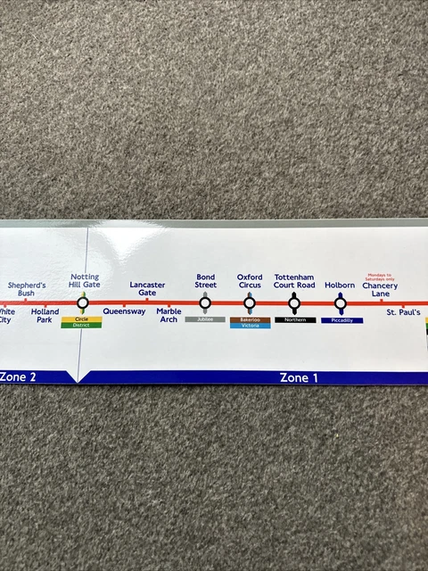 CENTRAL LINE (C.1990-94) London Underground Tube Map Carriage Map Line ...