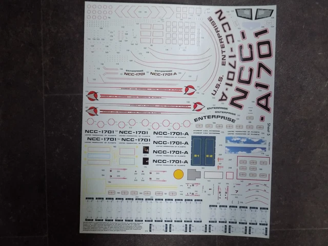 POLAR LIGHTS USS Enterprise NCC-1701-A 1/350 Model Decals - Free ...