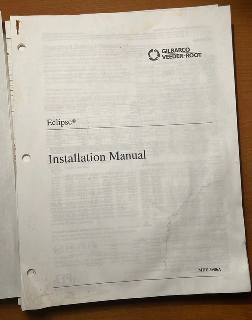 GILBARCO ECLIPSE INSTALLATION Manual Wiring Diagram Checklists ...