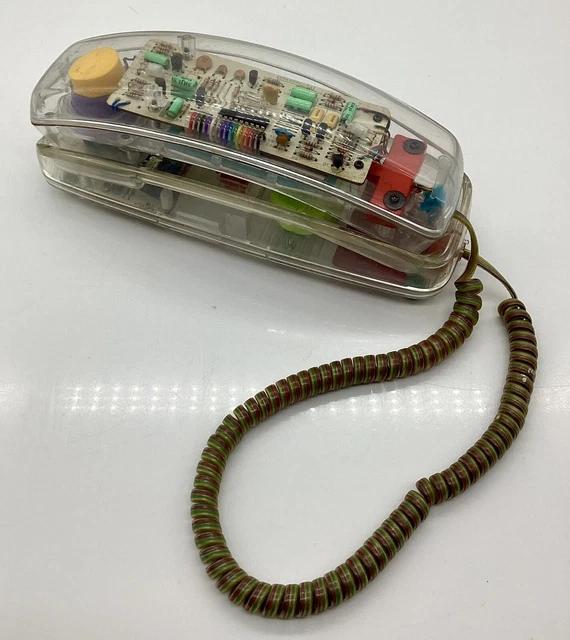 VINTAGE LENOX SOUND Landline Corded Desk Phone Transparent Clear PH1200 ...
