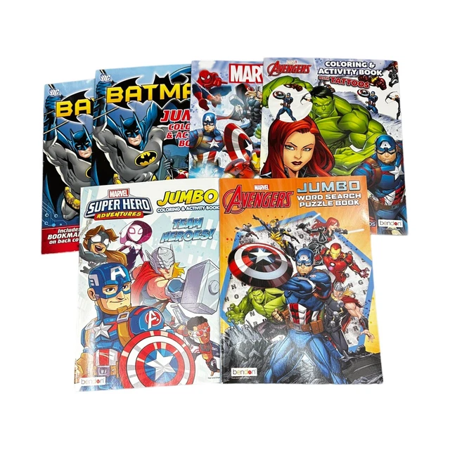 MARVEL & DC Comics Lot Of 6 Coloring & Activity Books NEW Jumbo ...