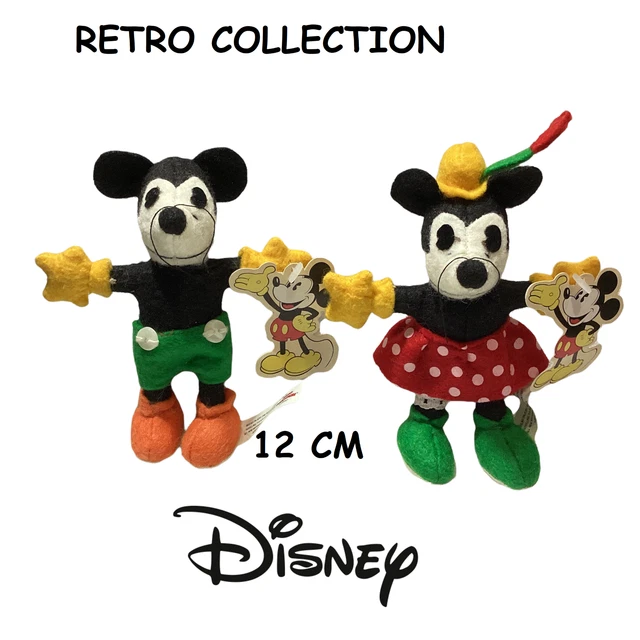 DISNEY MINNIE E Topolino Retro 2002 Minnie Mouse & Mickey Mouse Peluche ...