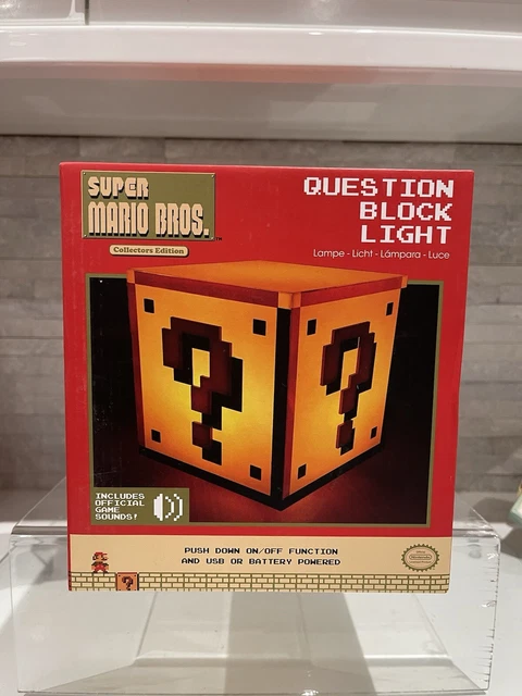 SUPER MARIO BROS Nintendo Question Mark Yellow Block Cube Box Light ...
