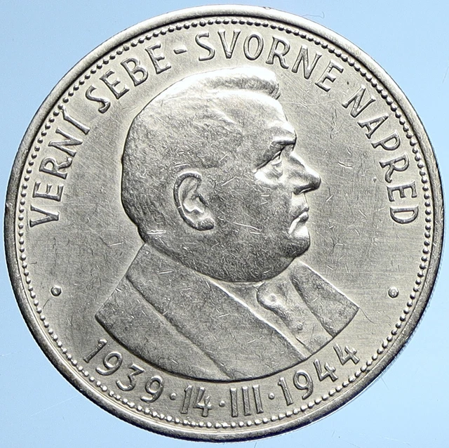 1944 RÉPUBLIQUE SLOVAQUE Jozef Tiso VINTAGE argent 50 couronnes pièce ...