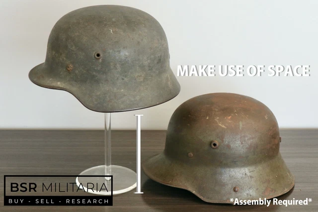GERMAN WW2 HELMET Display Stand - Acrylic Combat Museum Headgear ...