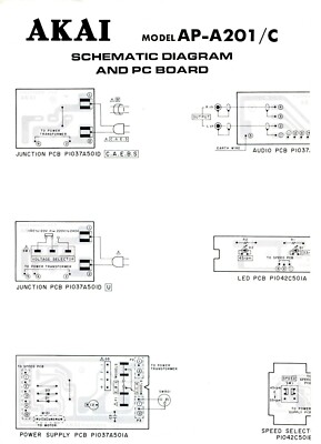 VINTAGE AKAI MODEL AP-A201/C Schematic Diagram & PC Board £15.46 ...