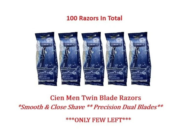 100 CIEN MEN Twin Blade Disposable Razors - 10 Pack (10 Razors per Pack ...