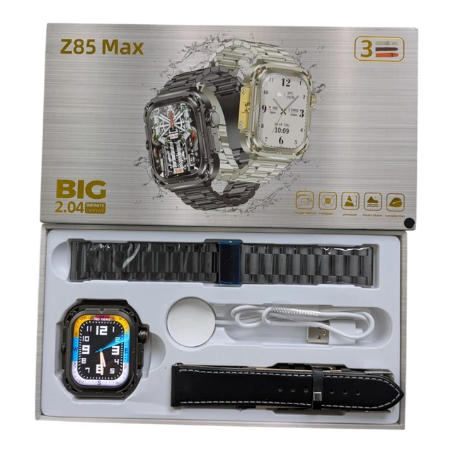 SMARTWATCH Z85 MAX RDfit 3 Armbänder Metall WhatsApp, Anrufe 2 Zoll ...