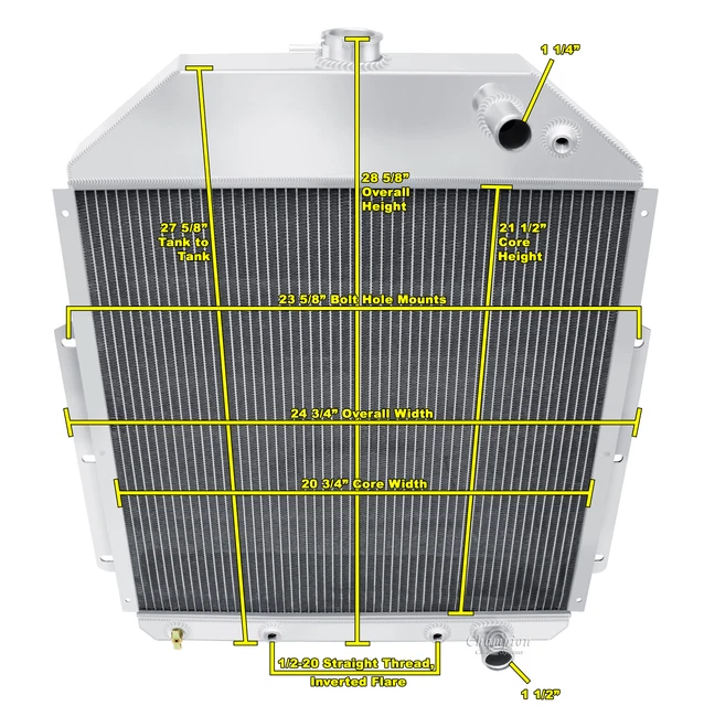 SUPER CHAMPION 3 Row All Aluminum Radiator for 1948 - 1952 Ford F1 LS ...