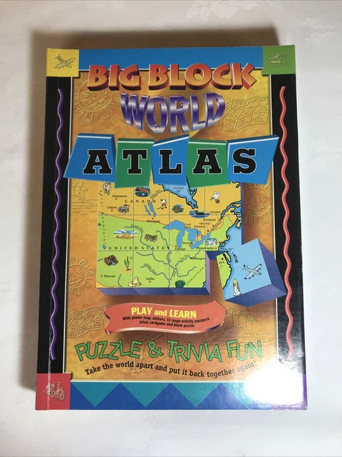 BIG BLOCK WORLD Atlas Play and Learn Geography Home School Kids Fun ...