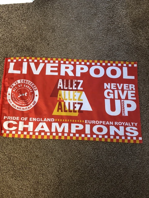 LIVERPOOL FC FLAG NEVER GIVE UP Allez Anfield Luis Diaz Darwin Nunez Jo ...